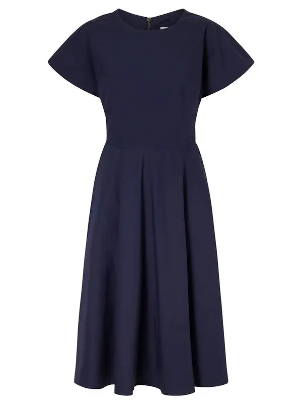 Rosie Assoulin Buttercup Pleated Cotton-taffeta Midi Dress - Blue