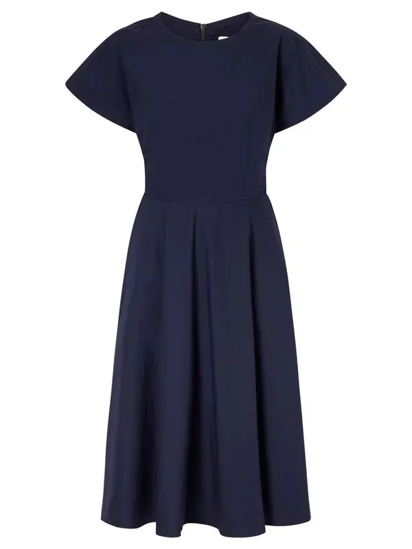 Rosie Assoulin Buttercup Pleated Cotton-taffeta Midi Dress - Navy