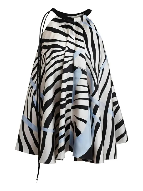 Aiste Hong Leather Collar Halter - Black Stripes