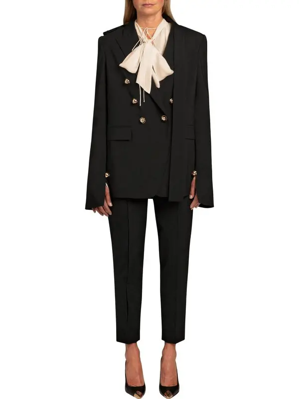 Aiste Hong Back Flap Double-breasted Blazer - Black