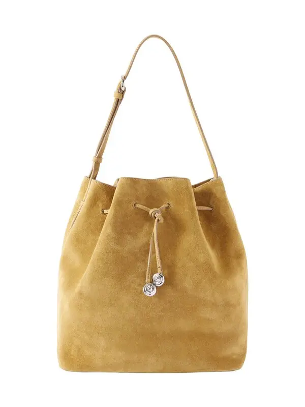LIFFNER Charm Suede Drawstring Shoulder Bag - Sand