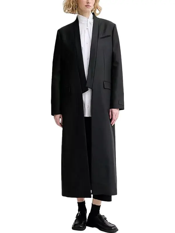 Kenzo Notched-lapel Long Coat - Black