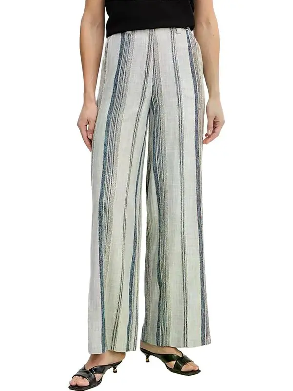 FRACOMINA Striped Wide-leg Trousers - Grey