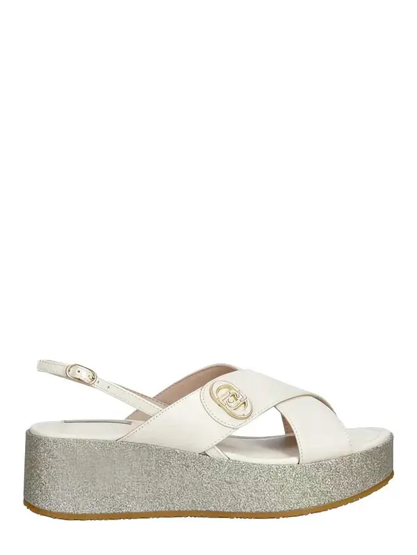 Liu Jo Criss-cross Logo Sandals - Neutrals