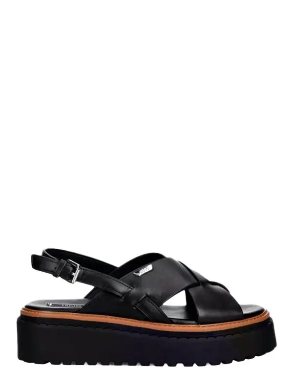 Liu Jo Crossover Flatform Sandals - Black