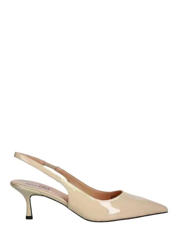 Moschino Pointed Leather Slingback Pumps - Neutrals