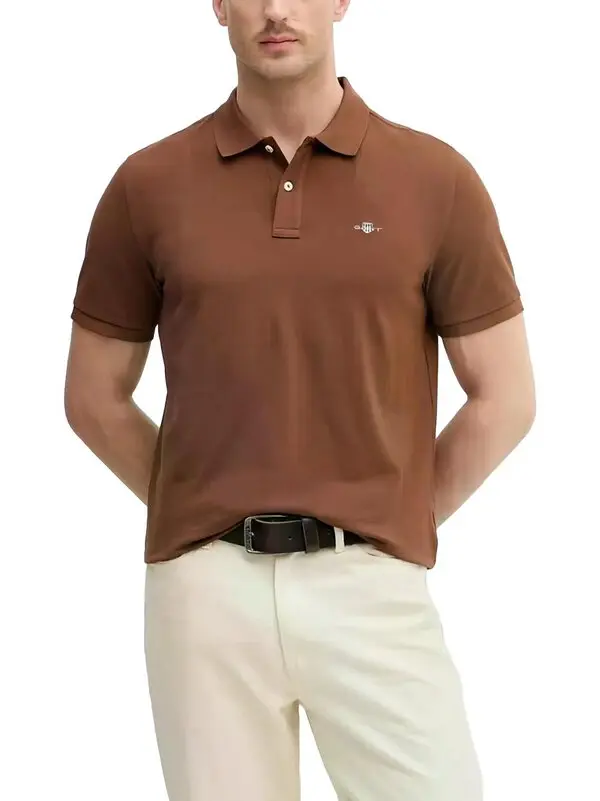 Gant Short-sleeve Polo Shirt - Brown