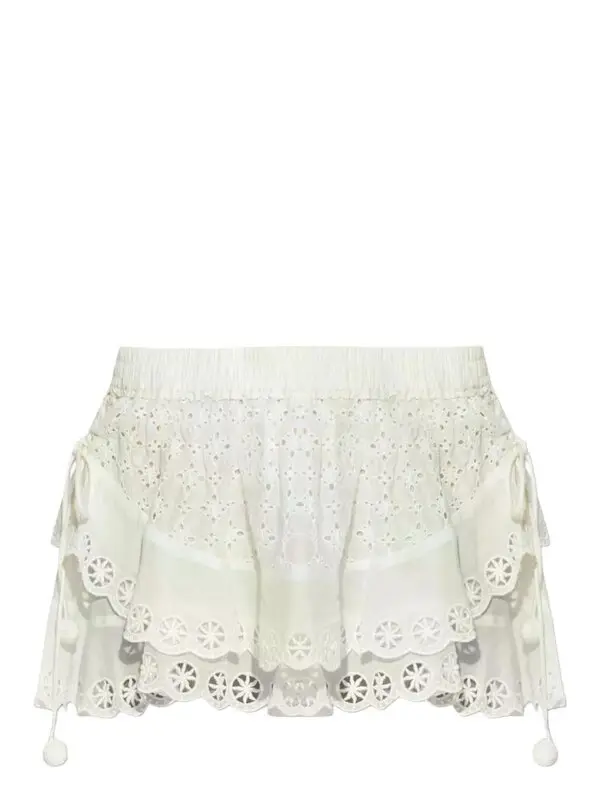 Isabel Marant Neis Broderie-anglaise Scalloped Shorts - White