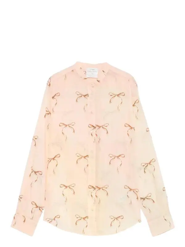 FORTE_FORTE Bow-print Shirt - Pink