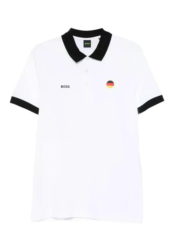BOSS Contrast-trim Polo Shirt - White