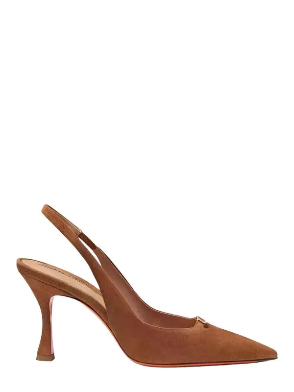Santoni Pointed-toe Slingback Pumps - Brown