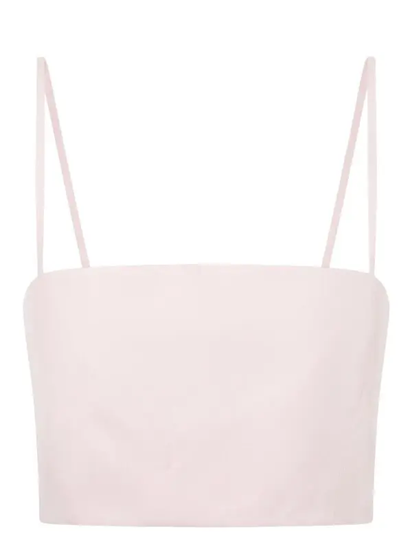 Gabriela Hearst Nadir Cropped Cotton-poplin Top - Pink