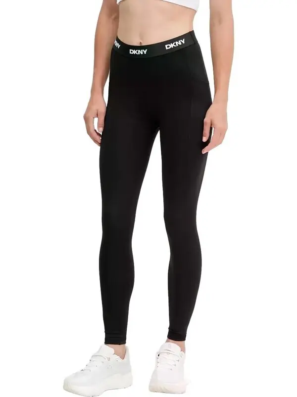 Dkny Logo Waistband Leggings - Black