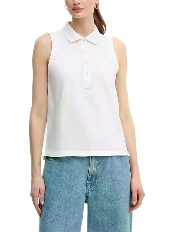Gant Sleeveless Polo Top - White