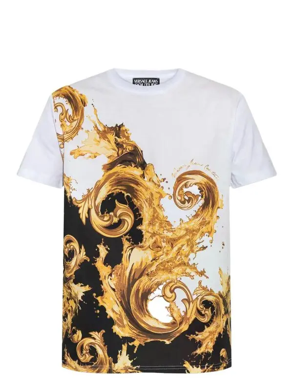 Versace Wave Couture-print T-shirt - White