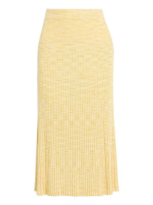 Zimmermann Ribbed-knit Midi Skirt - Yellow