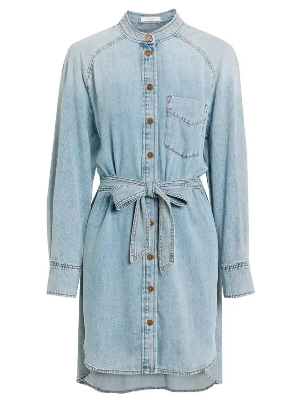 Zimmermann Belted Denim Mini Dress - Light Denim