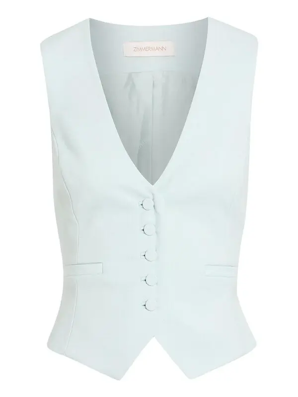 Zimmermann Wool-blend Vest - Sky Blue