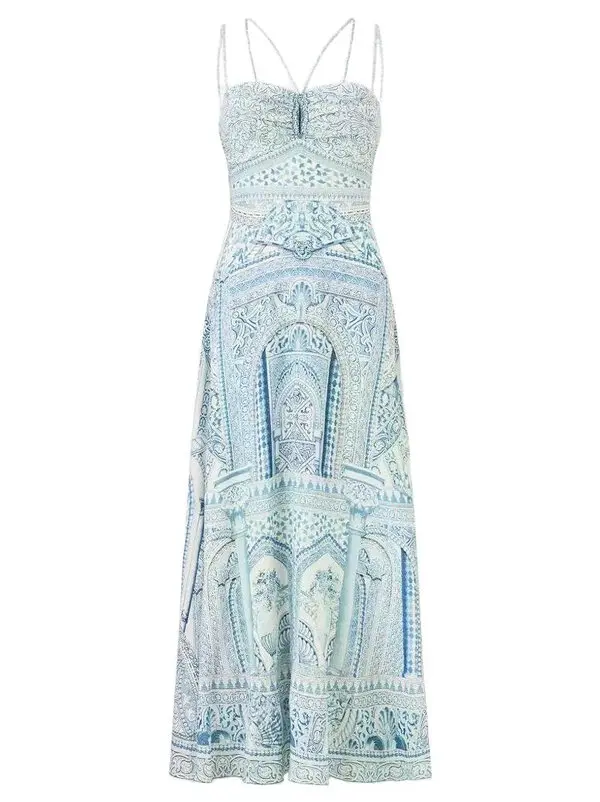 Camilla The Hum Of The Alhambra Strap Detail Maxi Dress - White