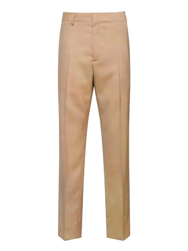 MAISON MARGIELA Pleated Wool Trousers - Brown