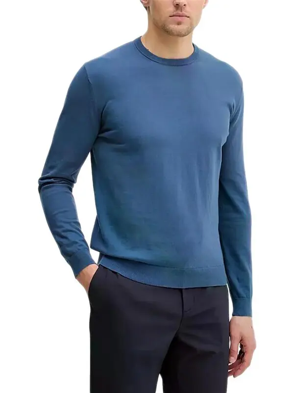 BENETTON Ribbed Crew-neck Sweatshirt - Blue