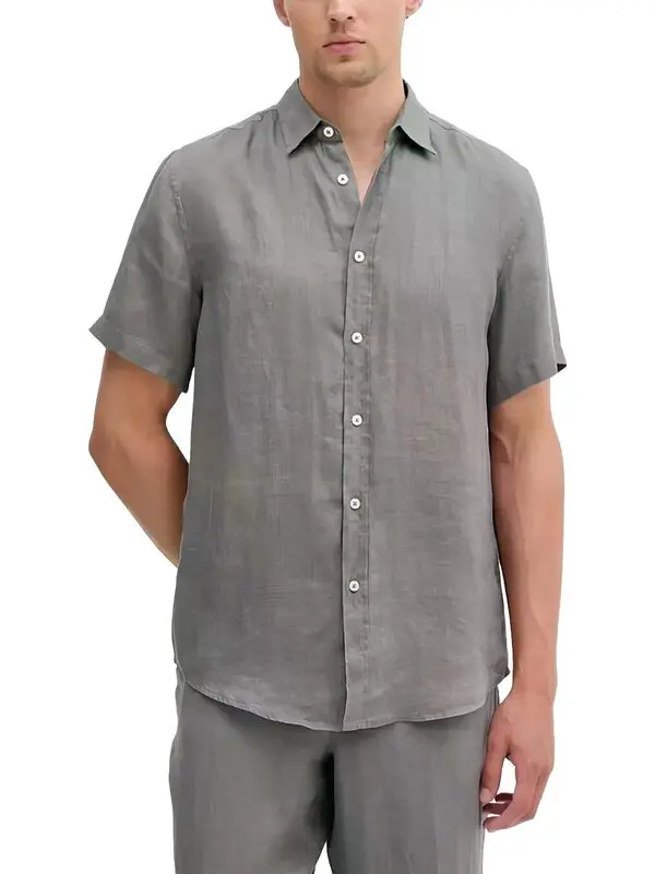 BENETTON Buttoned Short-sleeve Shirt - Grey