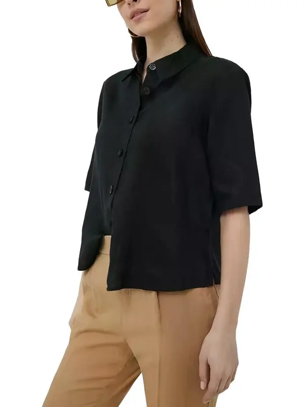 BENETTON Buttoned Short-sleeved Shirt - Black