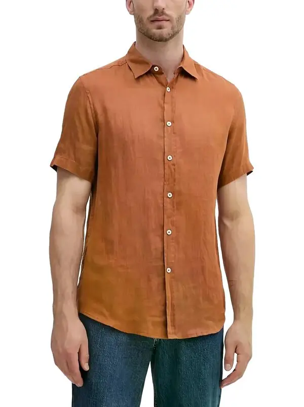BENETTON Buttoned Short-sleeve Shirt - Brown