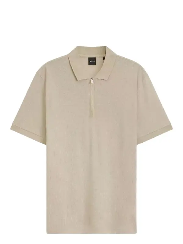 BOSS Half-zip Polo Shirt - Neutrals