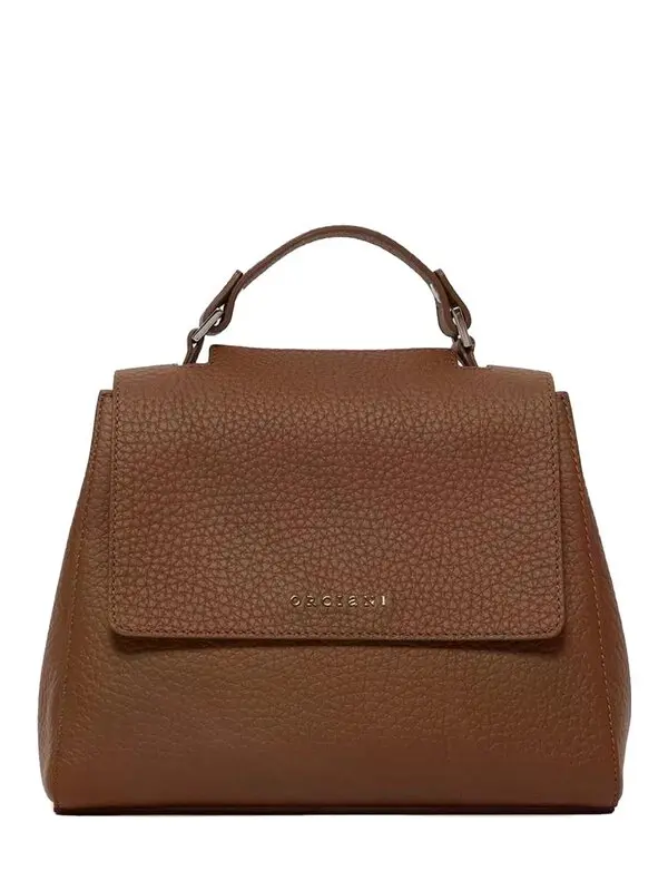 ORTIGNI Top Handle Flap Bag - Brown