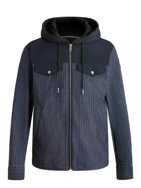 Fusalp Rocelan Pinstriped Hooded Bomber Jacket - Blue