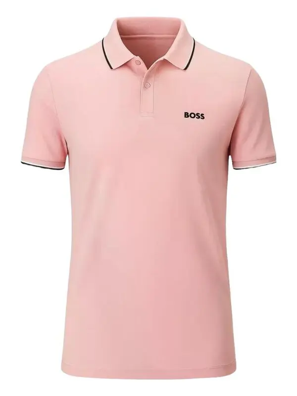 BOSS Piped Trim Polo Shirt - Pink
