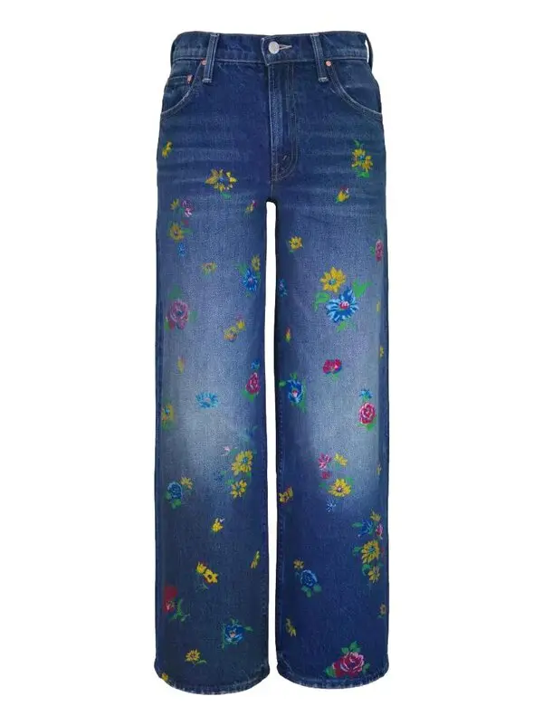 MOTHER Floral Print High-rise Jeans - Blue