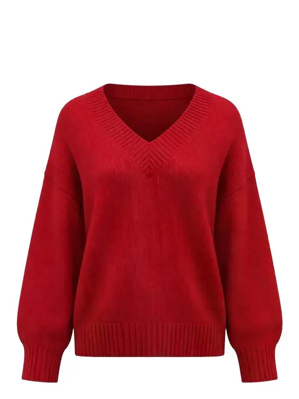 REFORMATION Jadey V-neck Sweater - Red