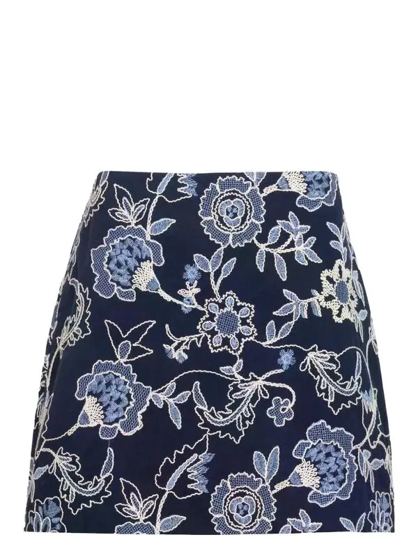 Tanya Taylor Ari Floral-print Skirt - Blue