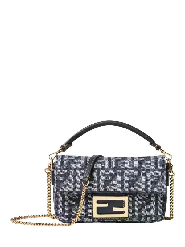Fendi Mini Baguette Chain Tote - Blue