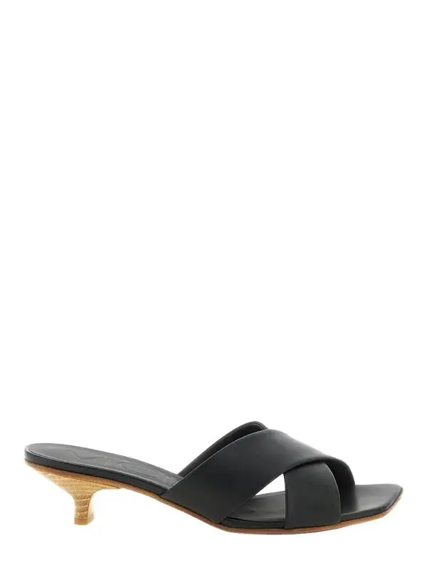 Vicini Square-toe Heeled Sandals - Black
