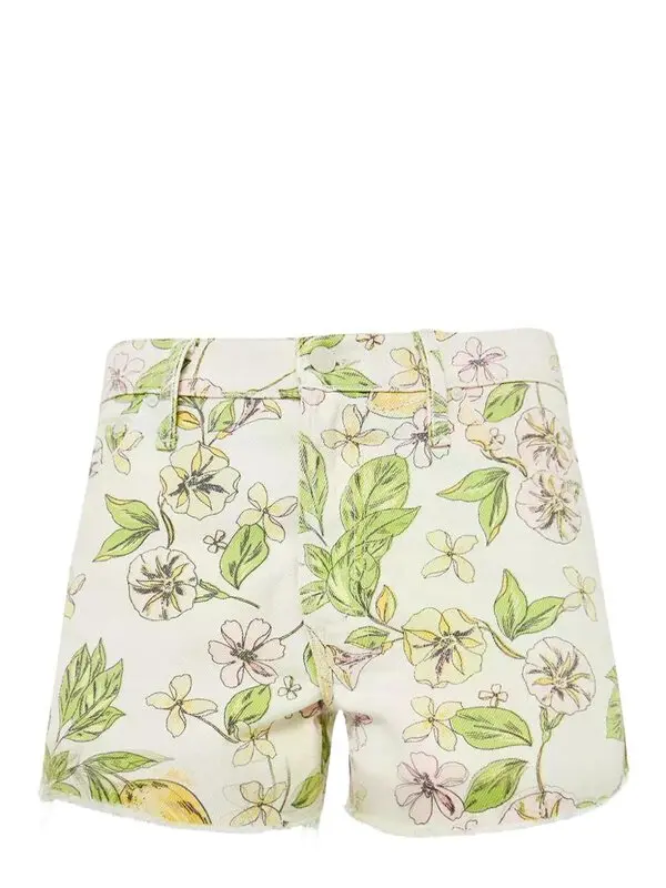 MOTHER The Dodger Floral-print Shorts - Neutrals