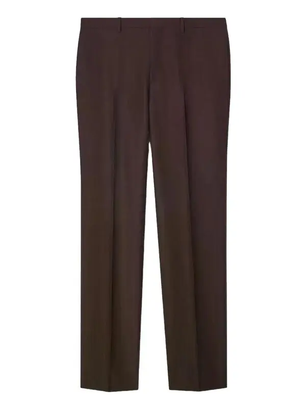 Burberry Striped Wool Mohair Tailored Trousers - Brown