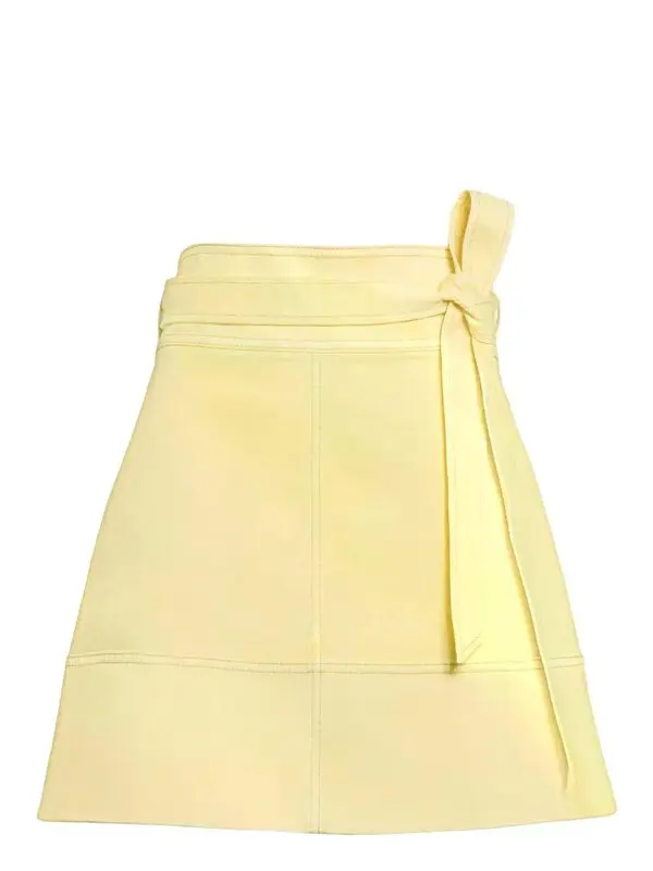 Tanya Taylor Courtney Tie-detail A-line Skirt - Yellow