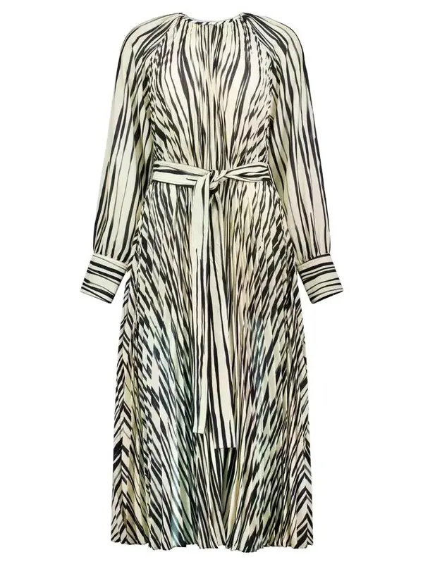 Proenza Schouler Striped Pleated Dress - Neutrals