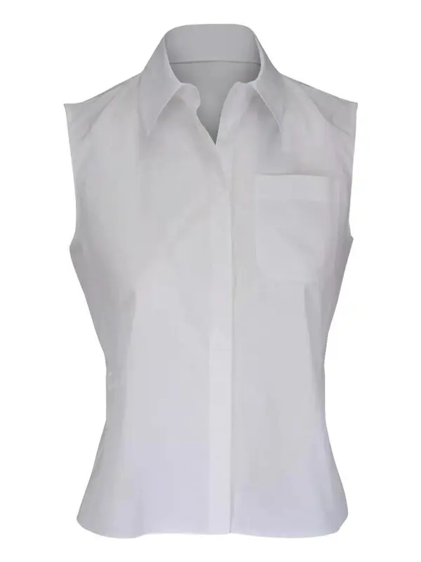 Akris Chest-pocket Sleeveless Blouse - White