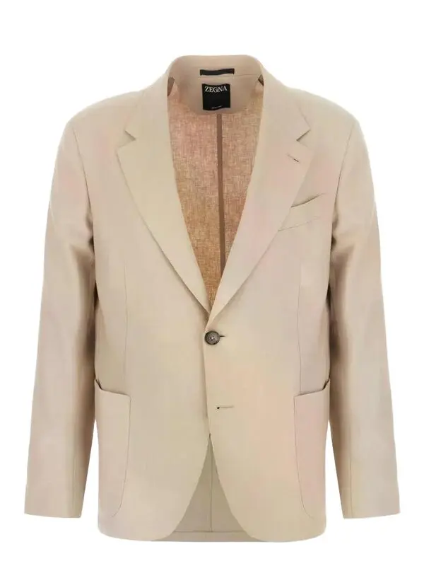 Zegna Single-breasted Blazer - Neutrals