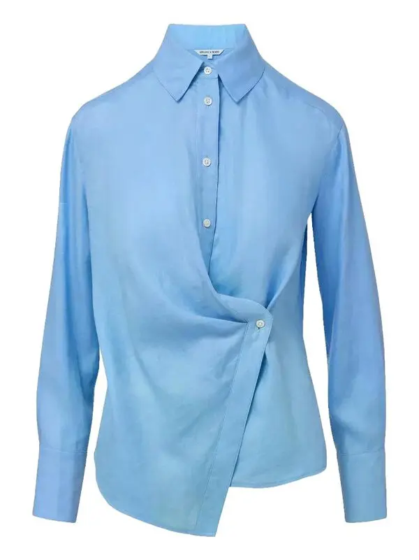 Veronica Beard Perezzi Draped Shirt - Blue