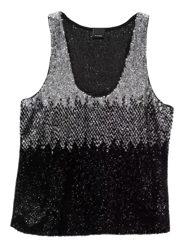 Pinko Sequinned Top - Black