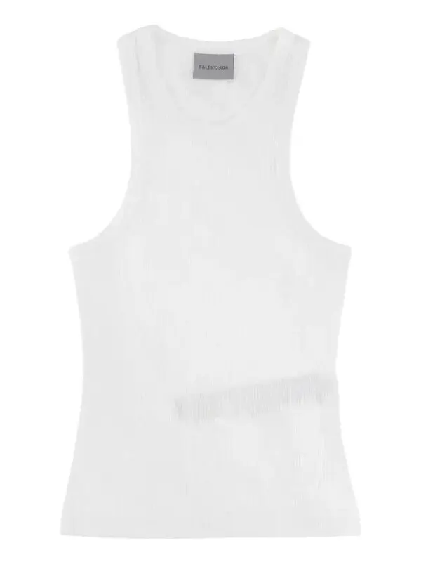 Balenciaga Ribbed Tank Top - White
