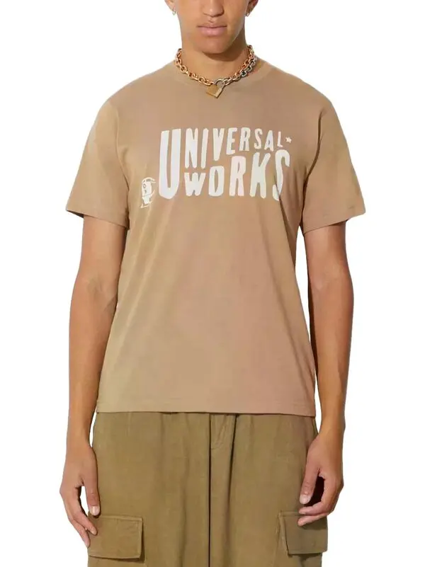 Universal Works Logo-print T-shirt - Neutrals