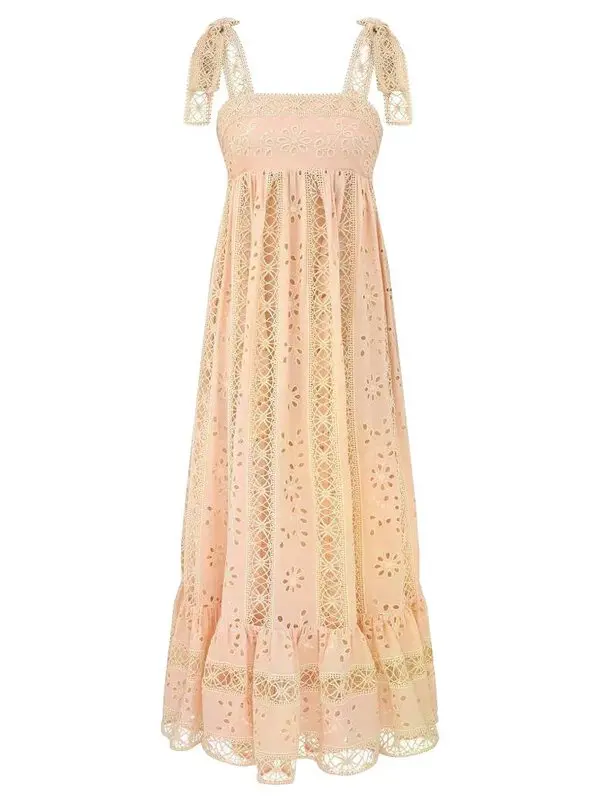 Zimmermann Textured Stripe Maxi Dress - Pink