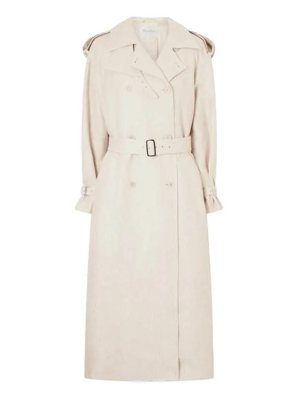 Max Mara Belted Linen-drill Trench Coat - Cream