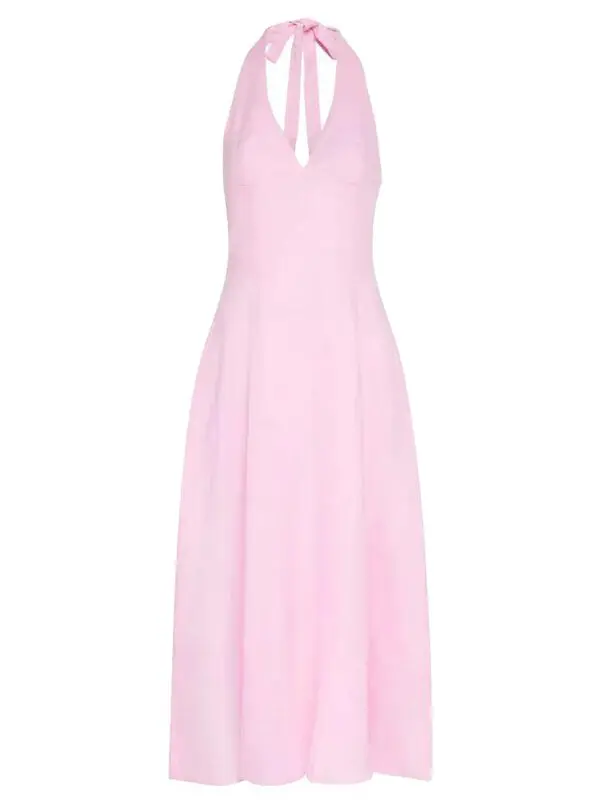 Faithfull The Brand Marais V-neck Midi Dress - Pink